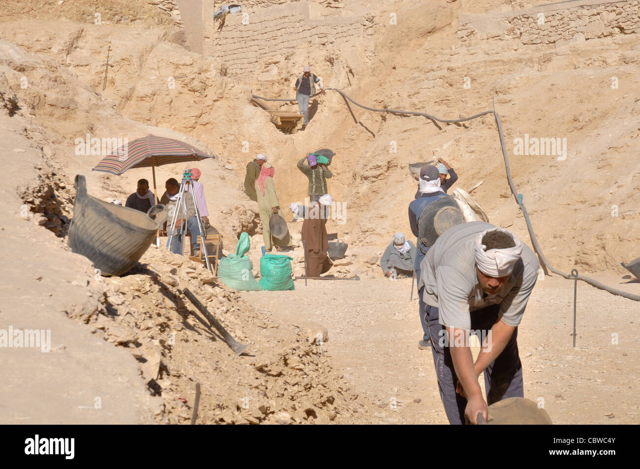 Excavations by an Egyptian Archaelogical team in the Valley of the ...