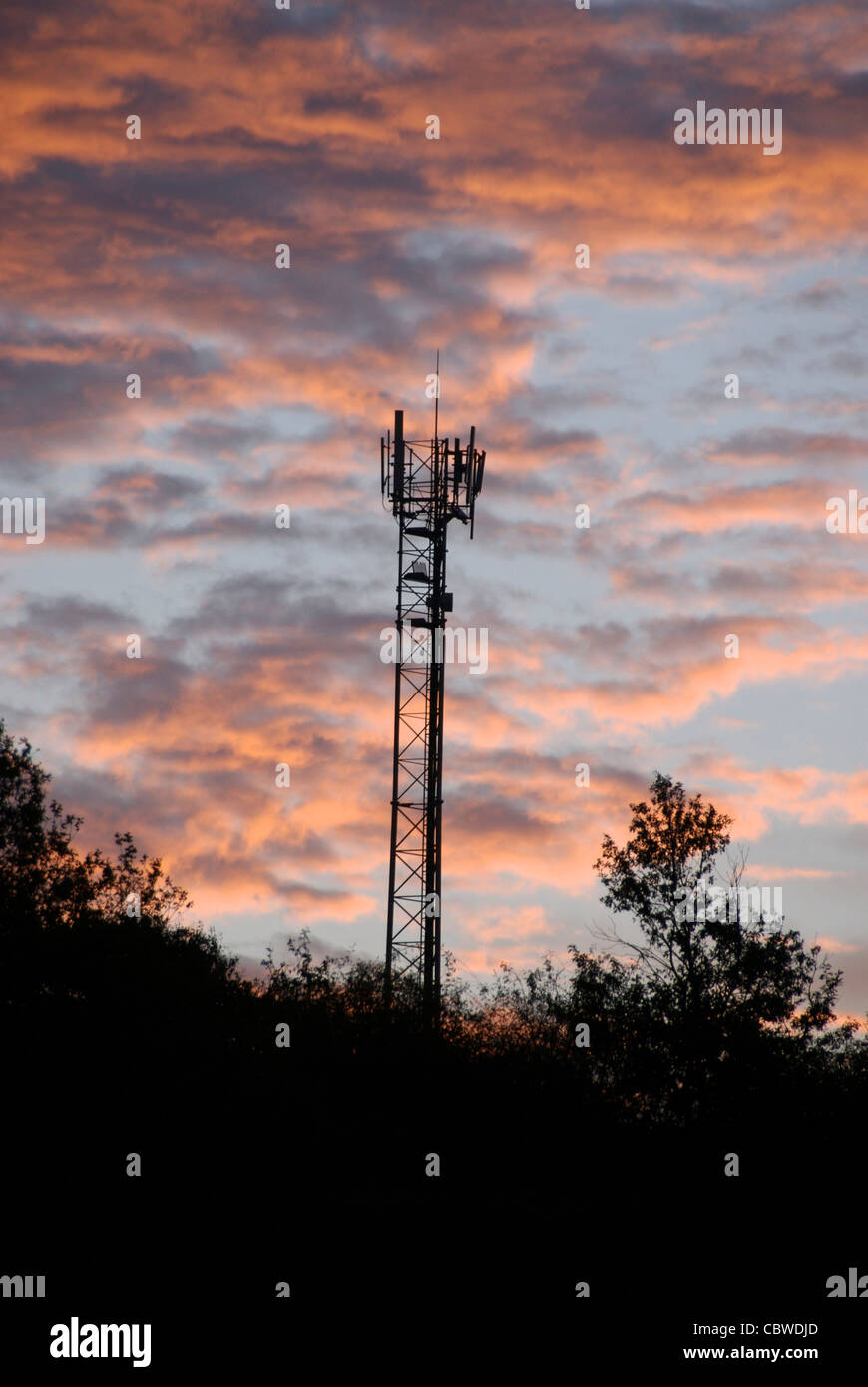 TV transmitter at sunset Stock Photo - Alamy