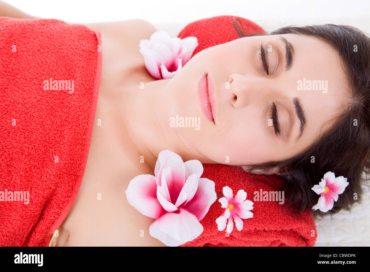 beautiful young woman getting spa treatment Stock Photo - Alamy