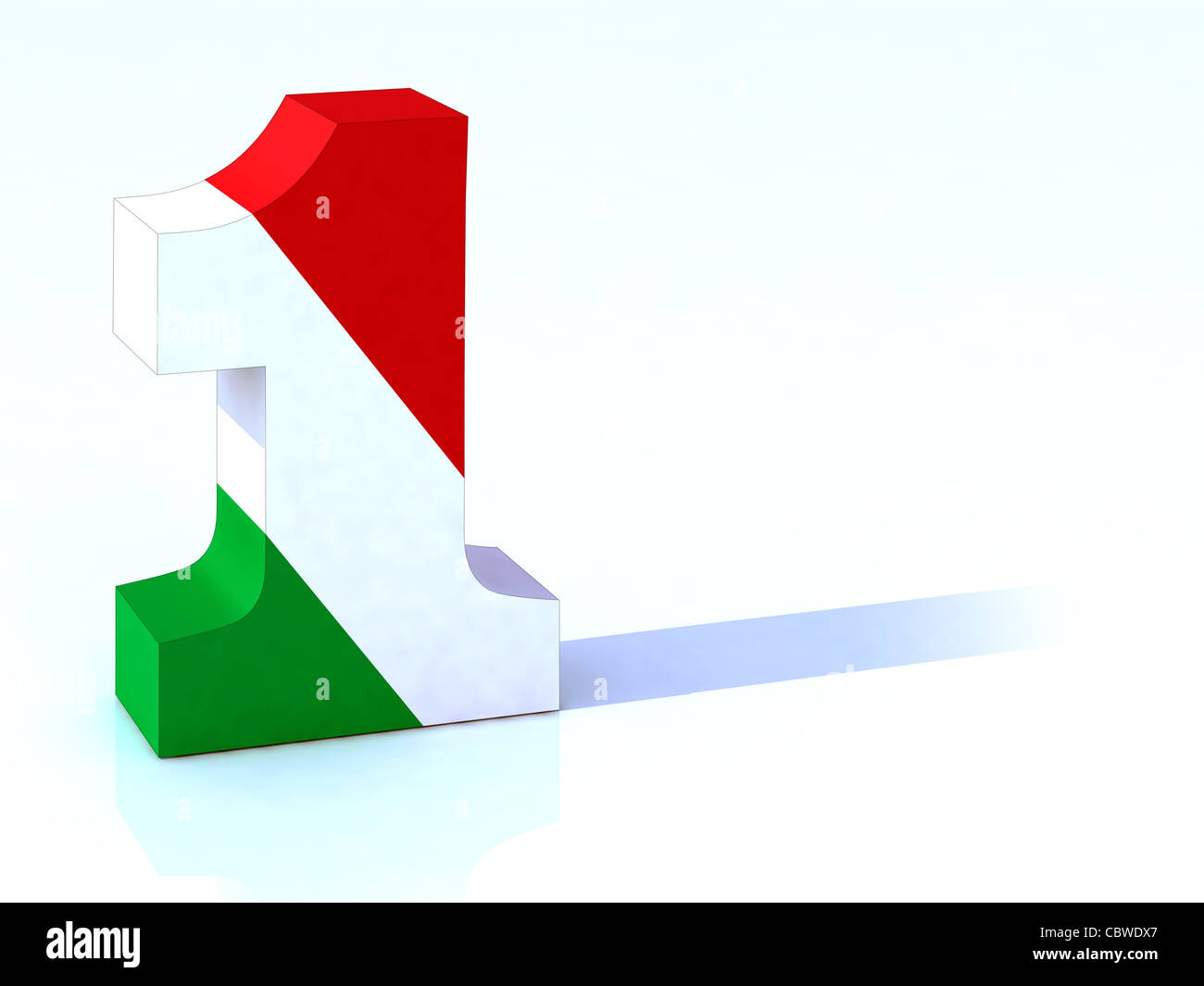 3d number one with italian flag Stock Photo - Alamy