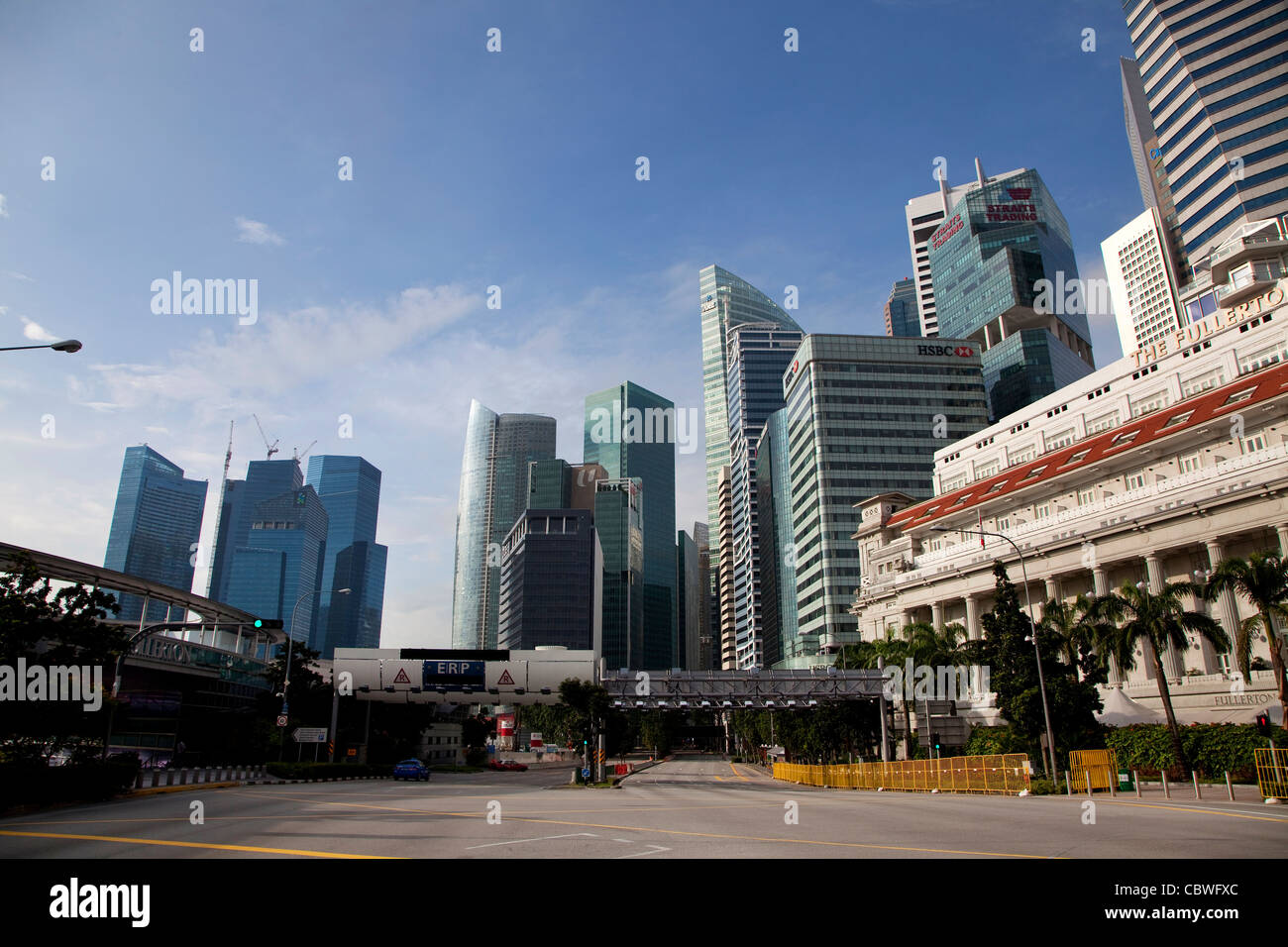 Urban view of the city of Singapore, Asia with modern buildings and ...