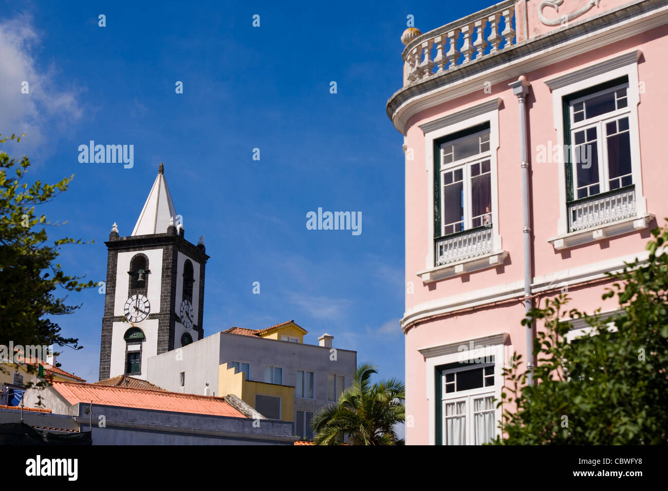 Horta, capital town of the island of Fayal in the Azores Stock Photo ...