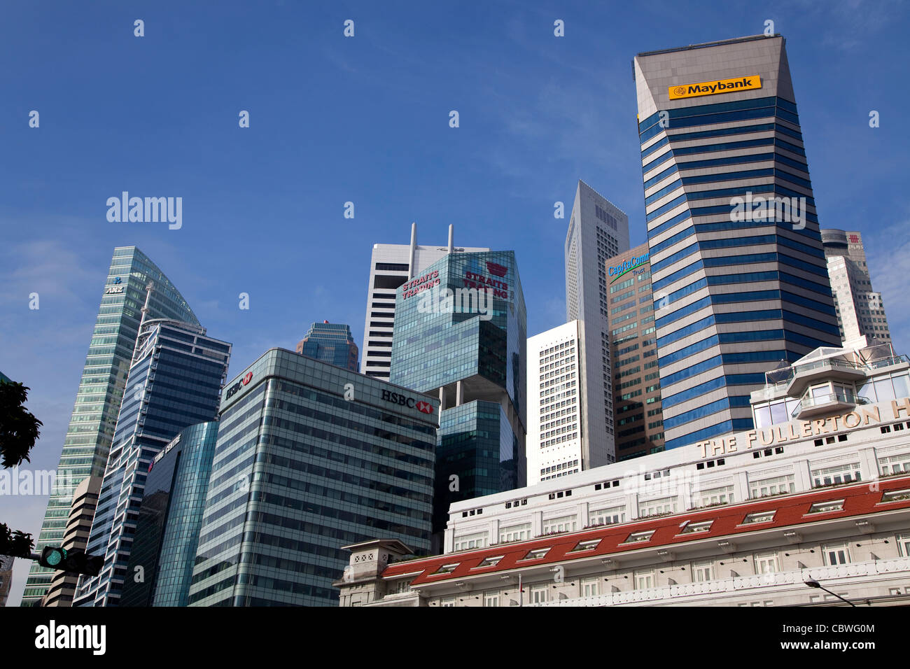 Urban view of the city of Singapore, Asia with modern buildings and ...