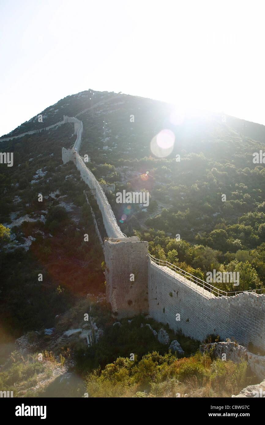 The Walls of Ston seen from Mali Ston, Croatia Stock Photo - Alamy