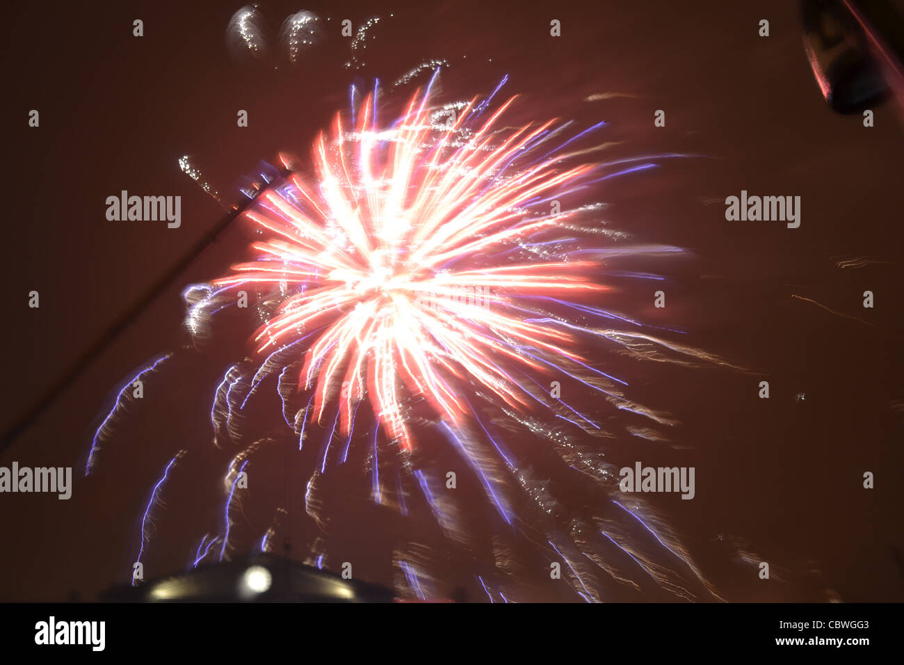 Firework using slow shutter speed Stock Photo - Alamy