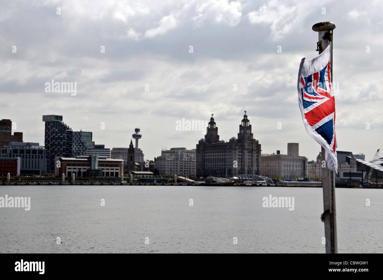 The Liverpool skyline from the "Ferry 'Cross the Mersey", England Stock ...