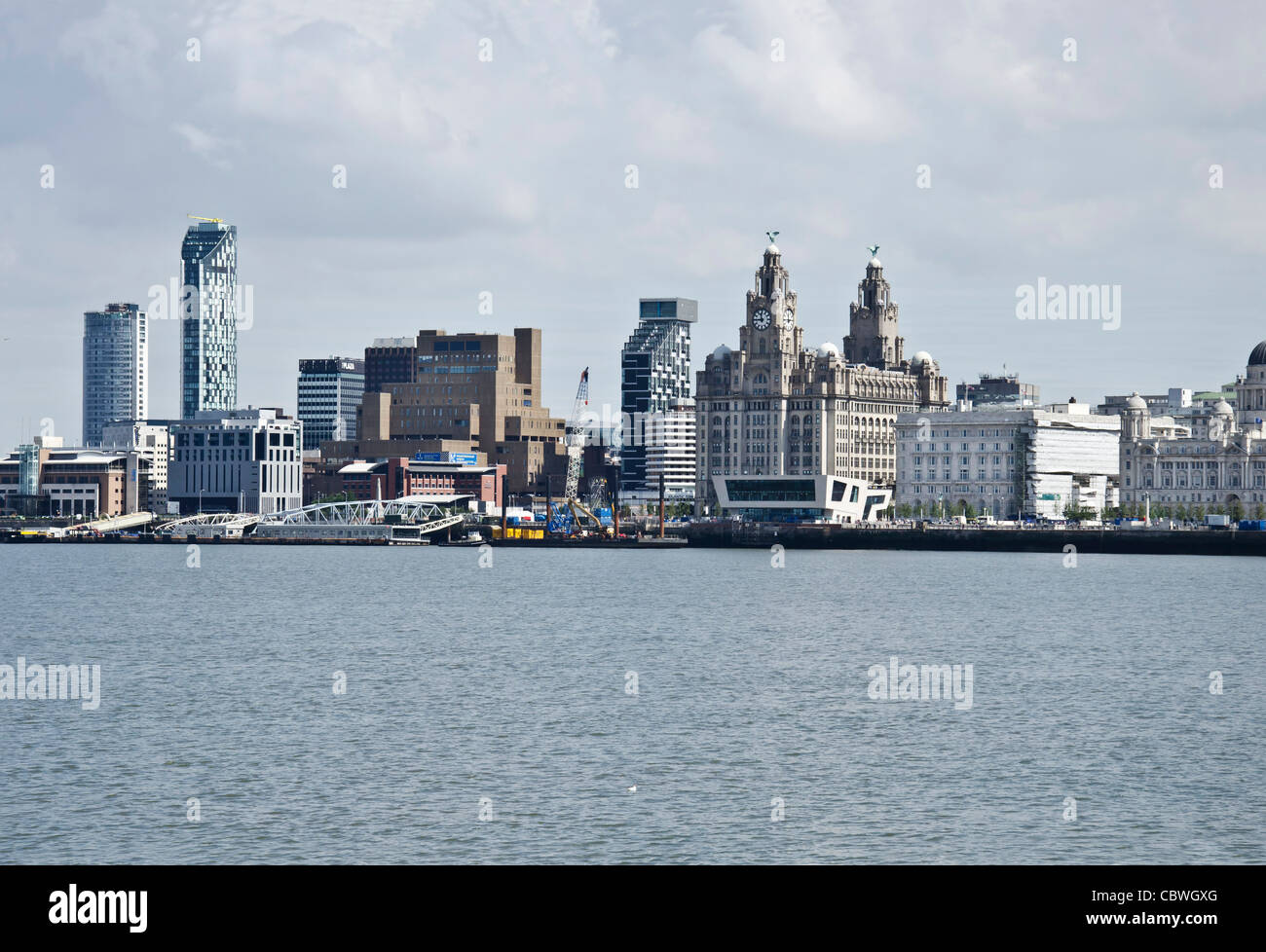The Liverpool skyline from the "Ferry 'Cross the Mersey", England Stock ...