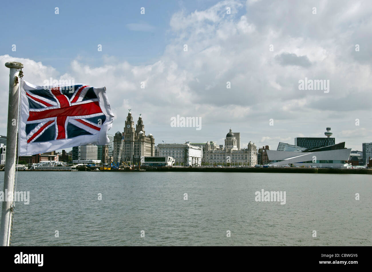 The Liverpool skyline from the "Ferry 'Cross the Mersey", England Stock ...