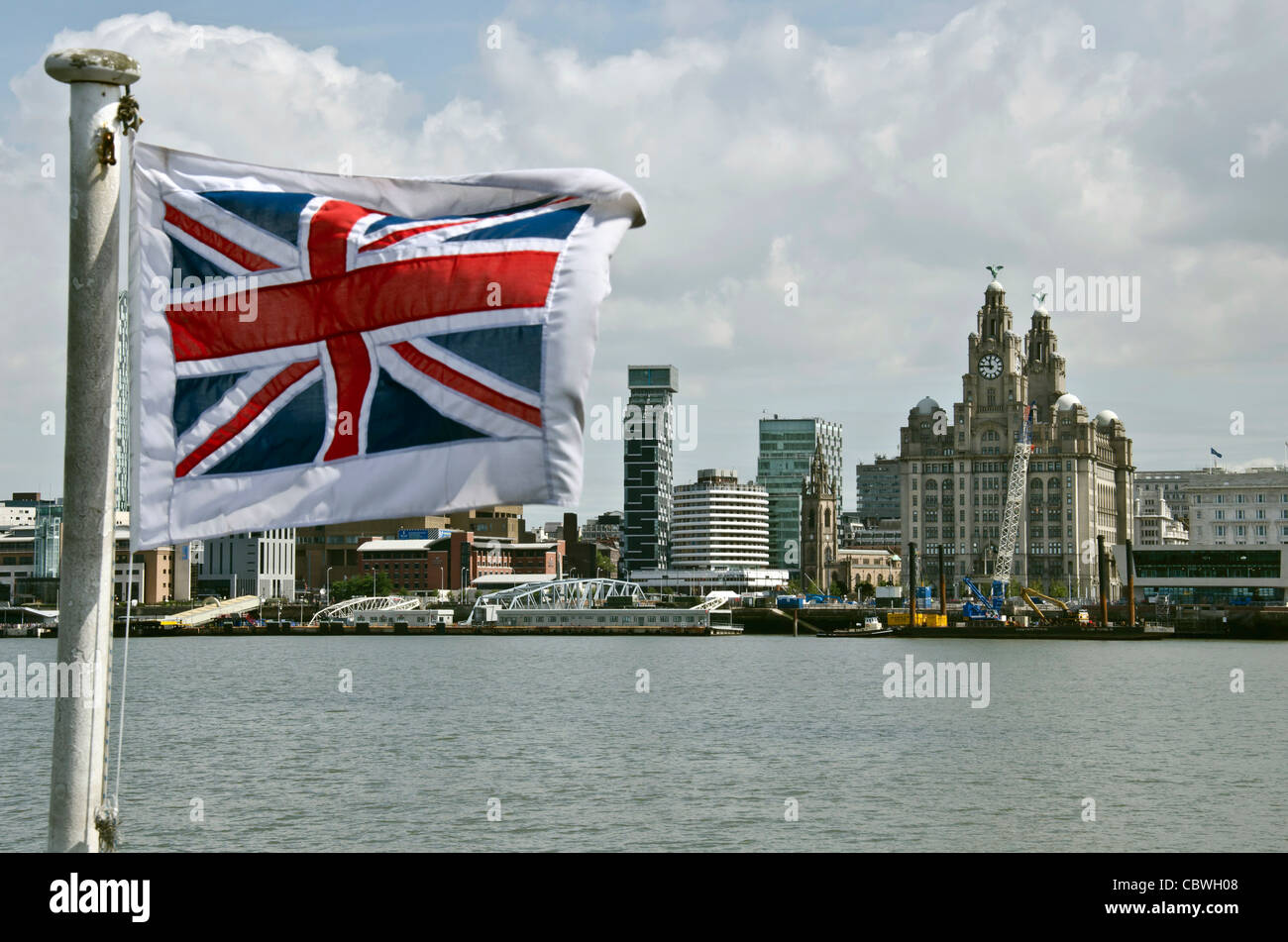 The Liverpool skyline from the "Ferry 'Cross the Mersey", England Stock ...