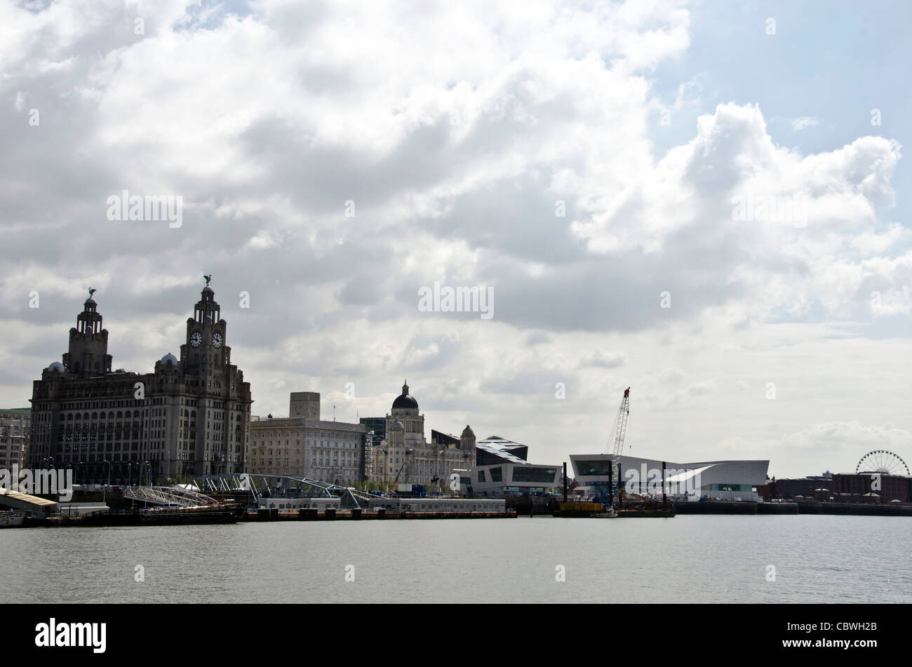 The Liverpool skyline from the "Ferry 'Cross the Mersey", England Stock ...