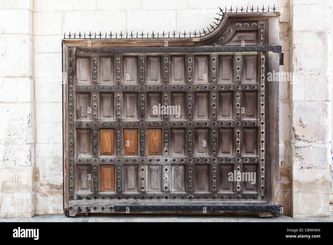 Old wooden temple Bar gate, one of the original gates to the City of ...