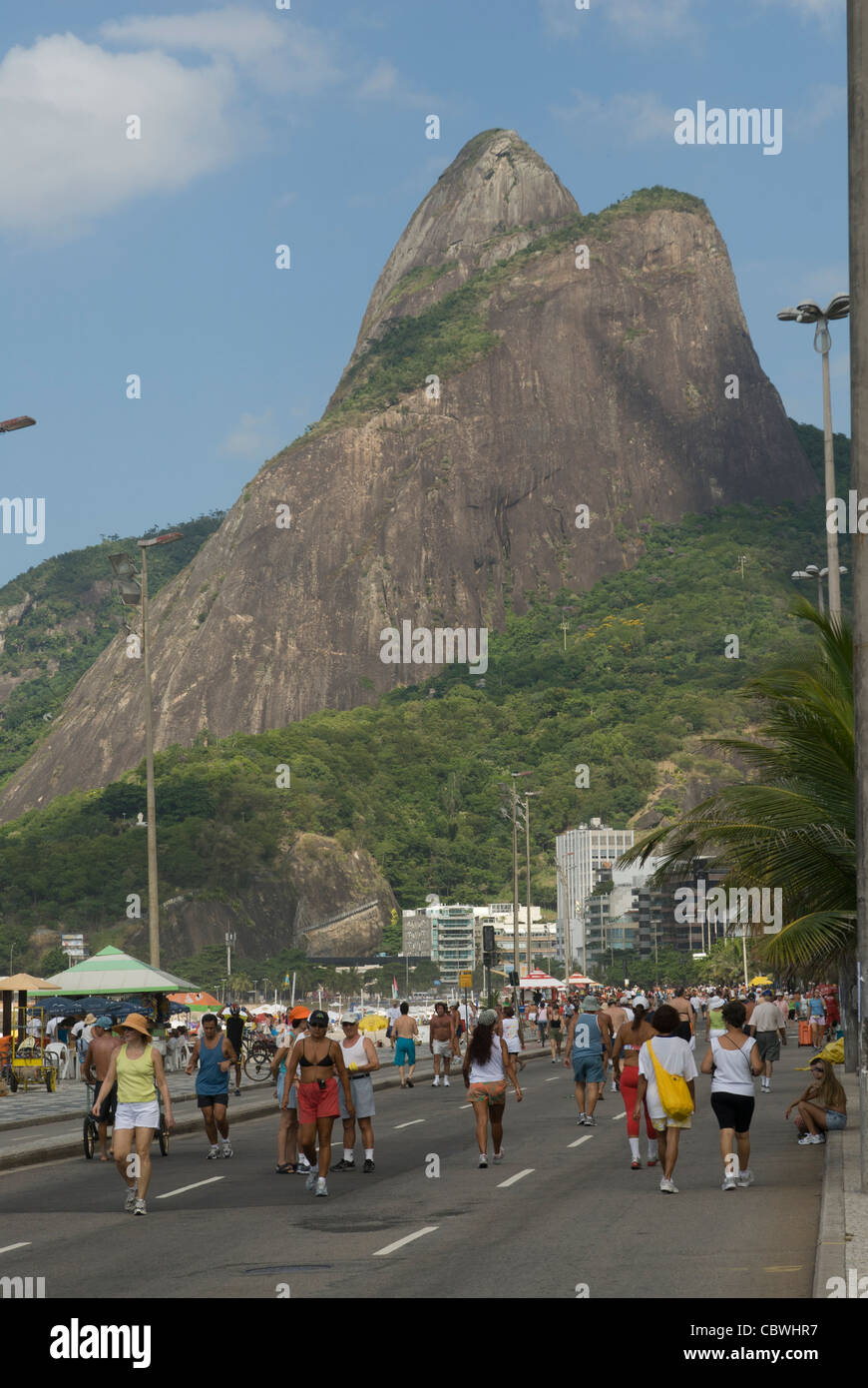 Rio de Janeiro, Brazil. Leblon beach road, on a Sunday Stock Photo - Alamy
