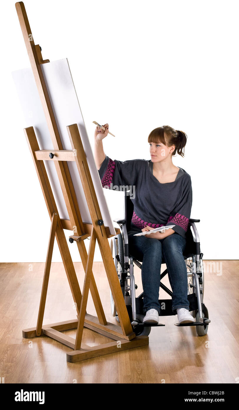 Disabled girl painting hi-res stock photography and images - Alamy