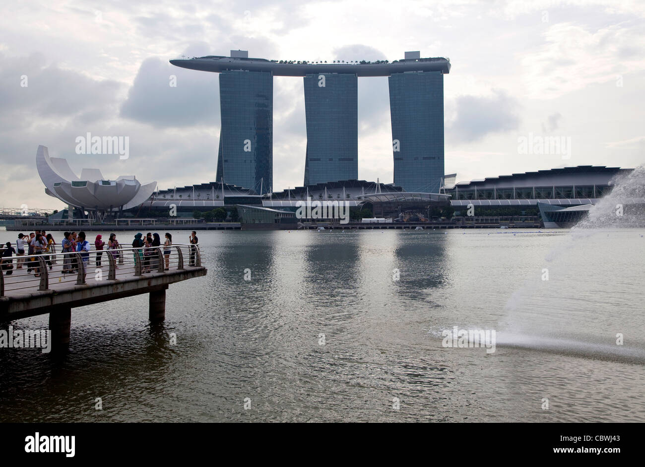 Urban view of the city of Singapore, Asia with modern buildings and ...