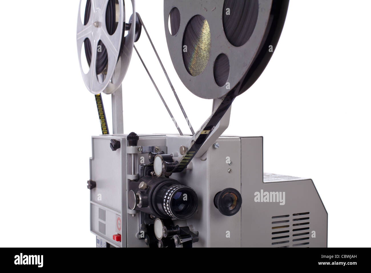 retro film projector isolated on white background Stock Photo - Alamy
