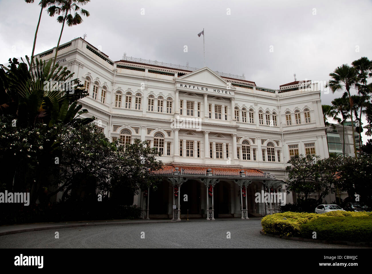 World famous Raffles hotel in the city of Singapore, Asia Stock Photo ...