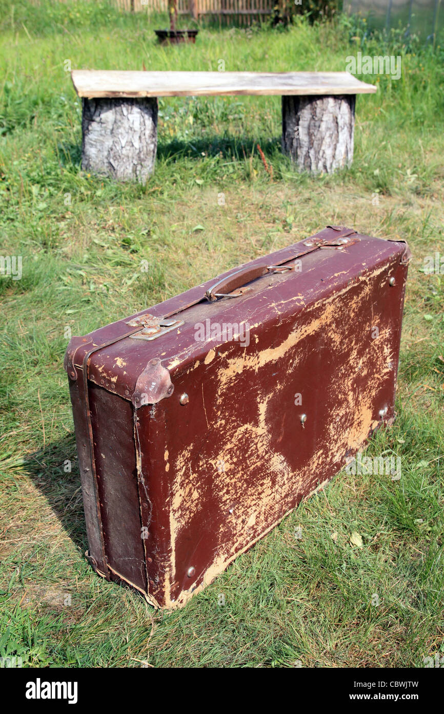 Old valise on herb hi-res stock photography and images - Alamy