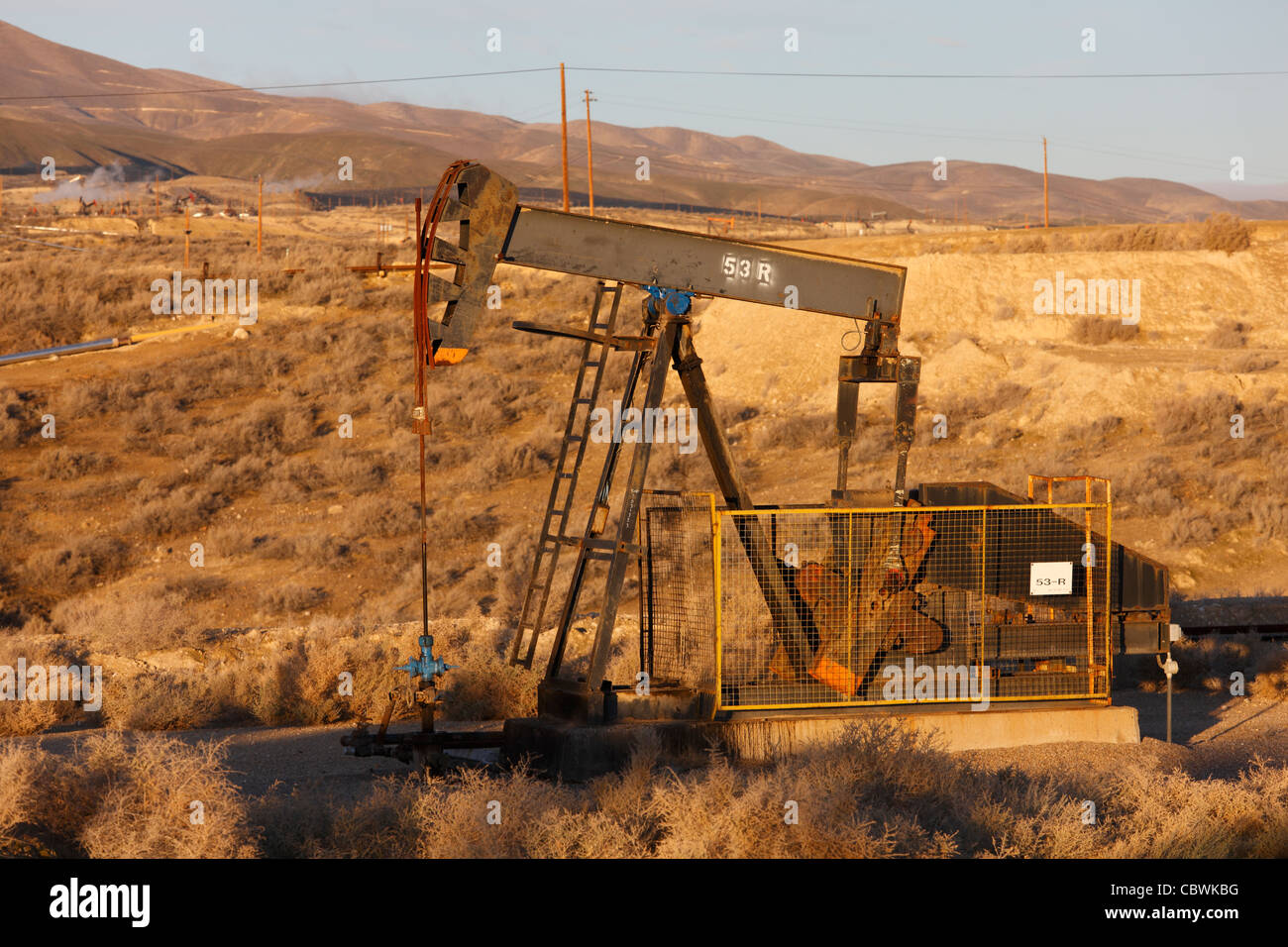 Oil pump on oil well on the Midway-Sunset oil field near Taft ...