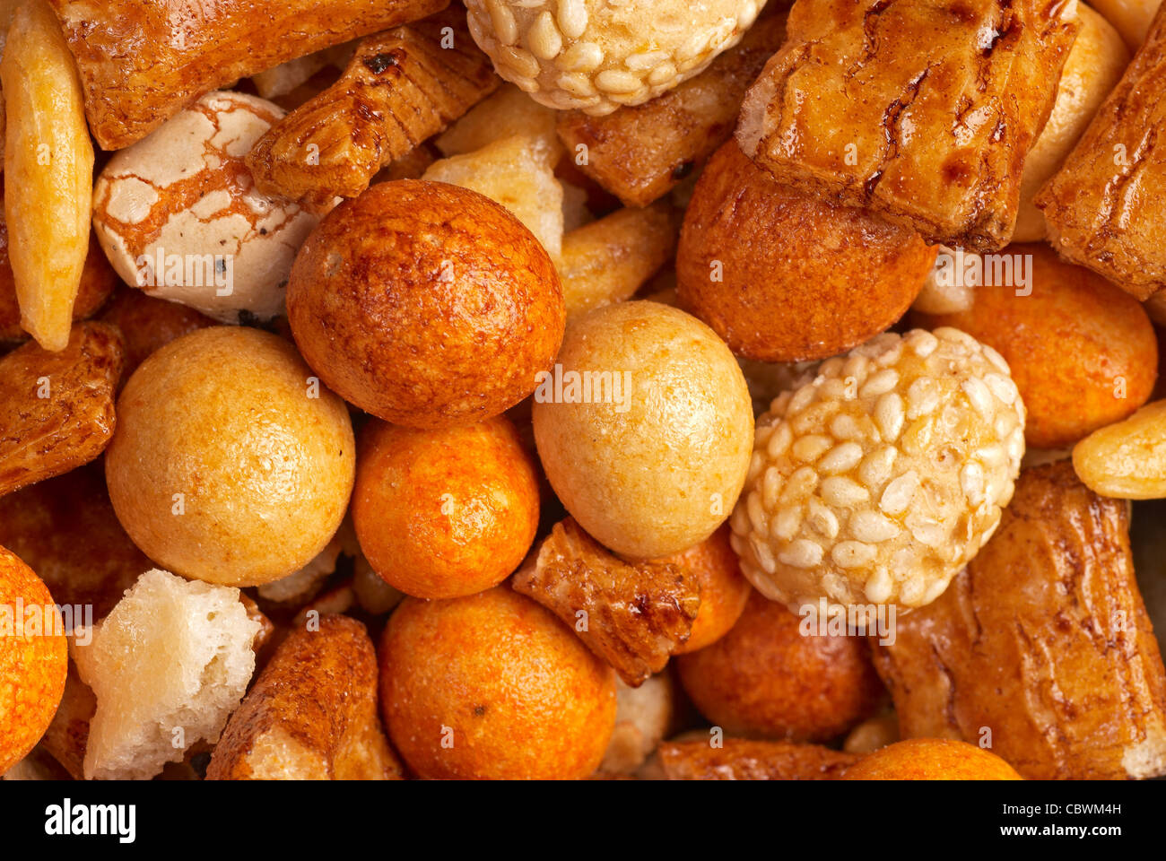 Background of colorful assorted Japanese rice crackers Stock Photo - Alamy