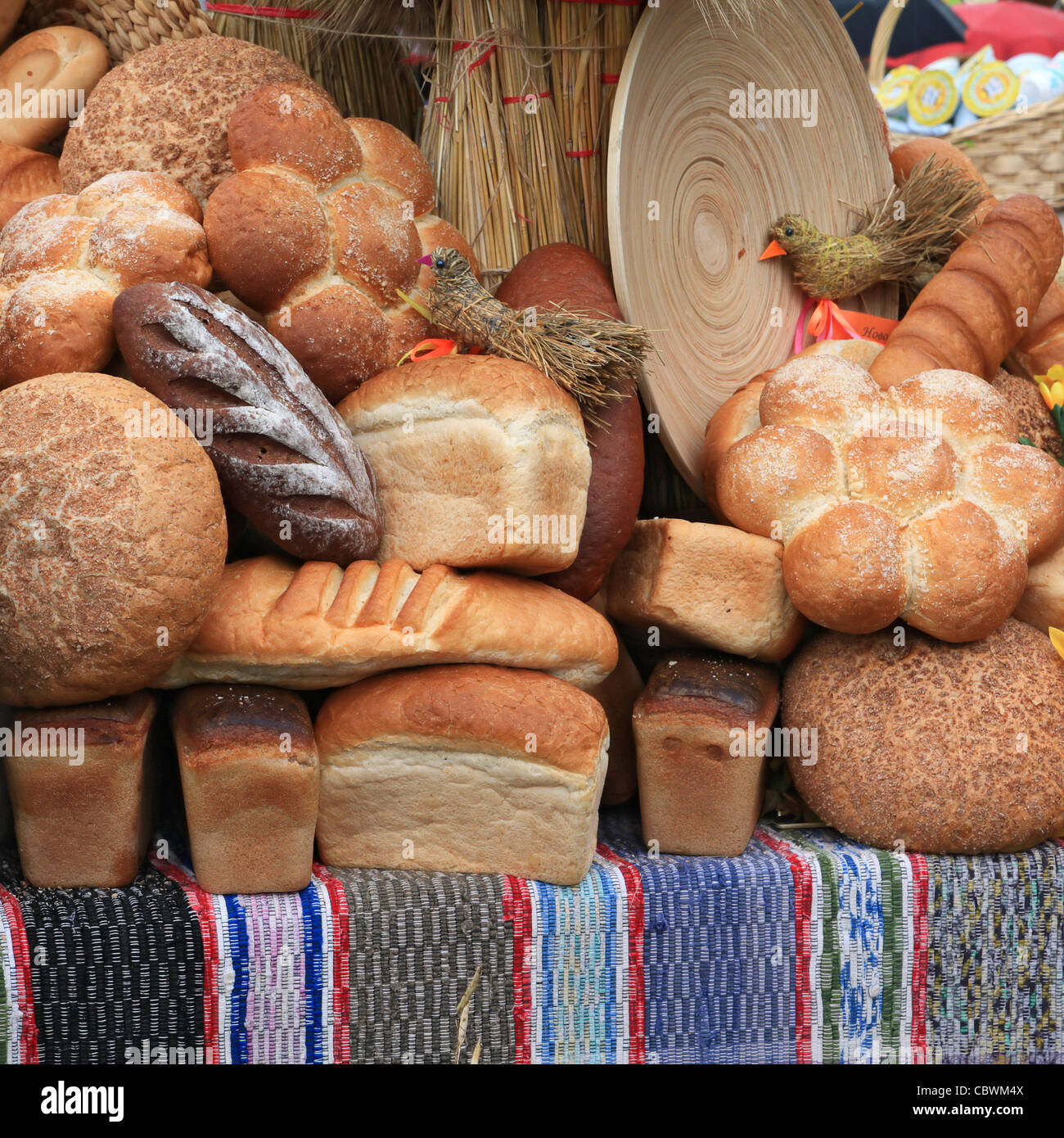 bread on rural market Stock Photo - Alamy