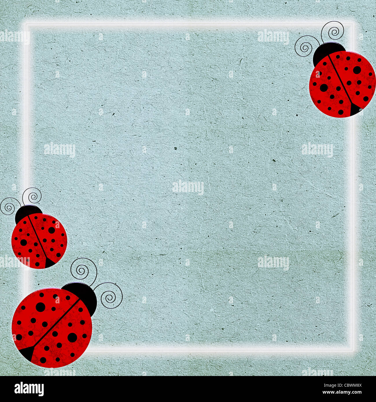 paper background with ladybugs and frame Stock Photo - Alamy