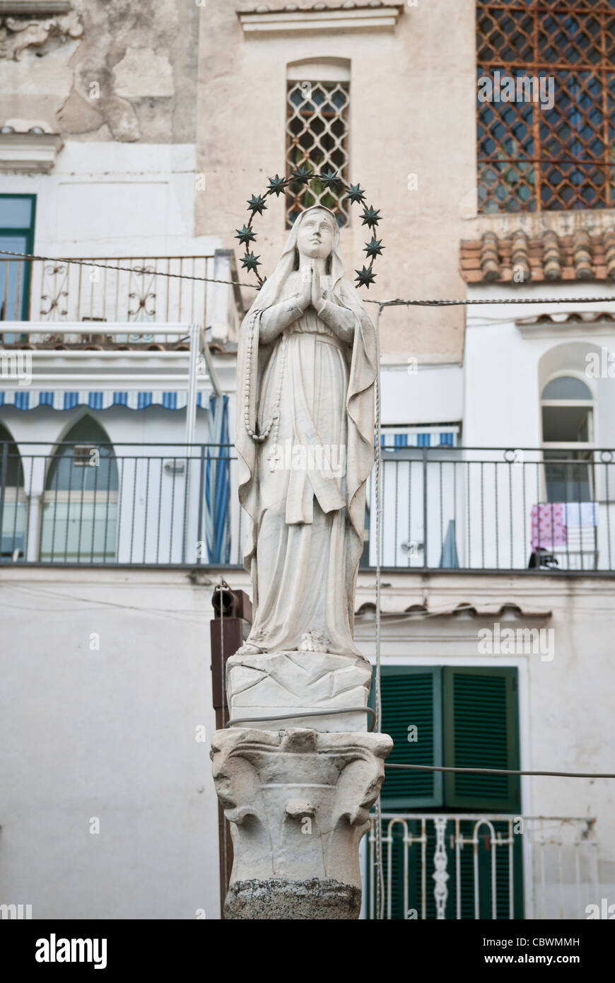 Focus on a statue of Mary in Amalfi Town, Italy Stock Photo - Alamy