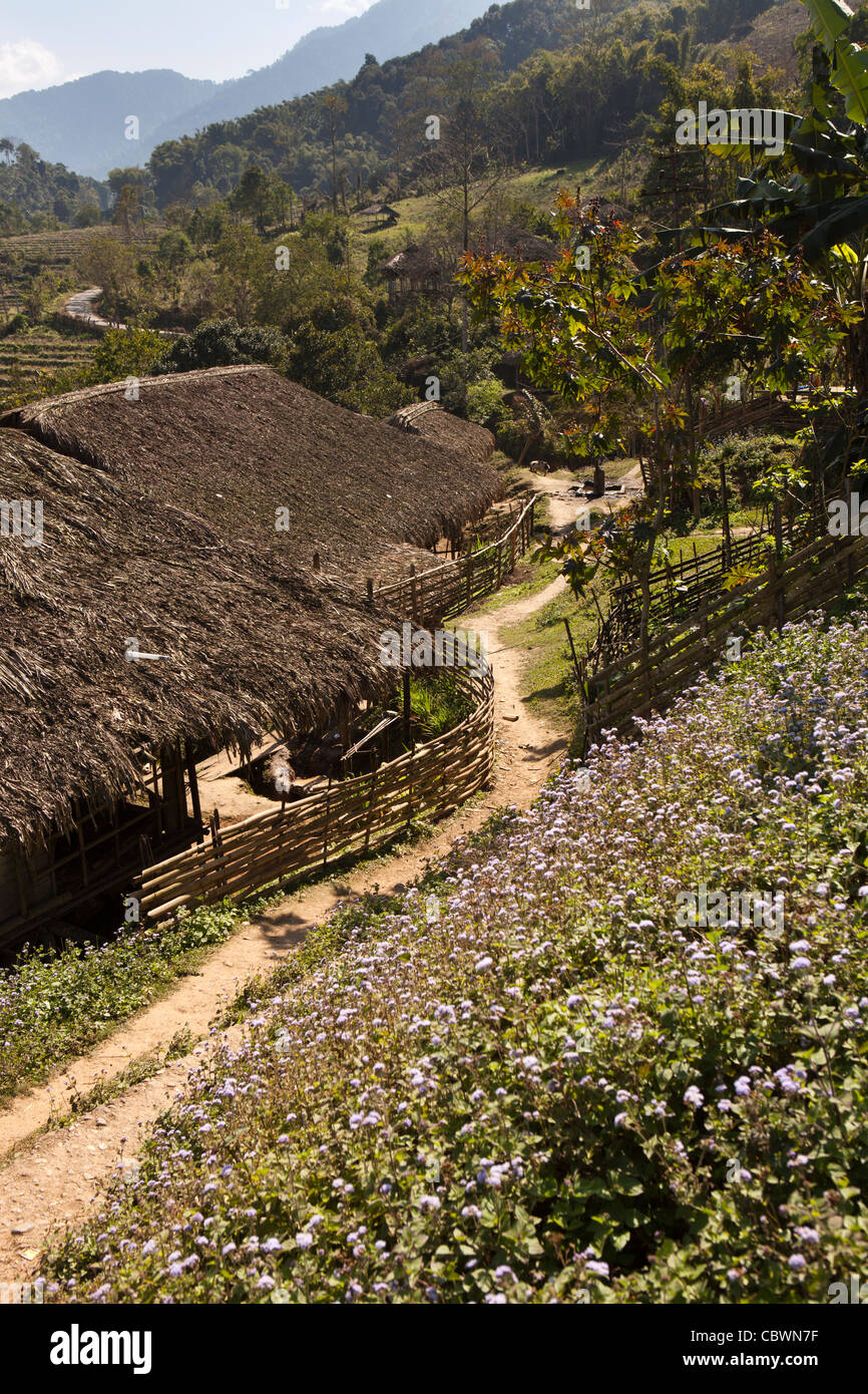 India, Arunachal Pradesh, Panging village, houses made from locally ...
