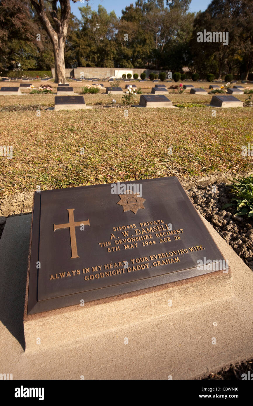 India, Manipur, Imphal, WW2 War Cemetery, Grave of A W Damsell of ...