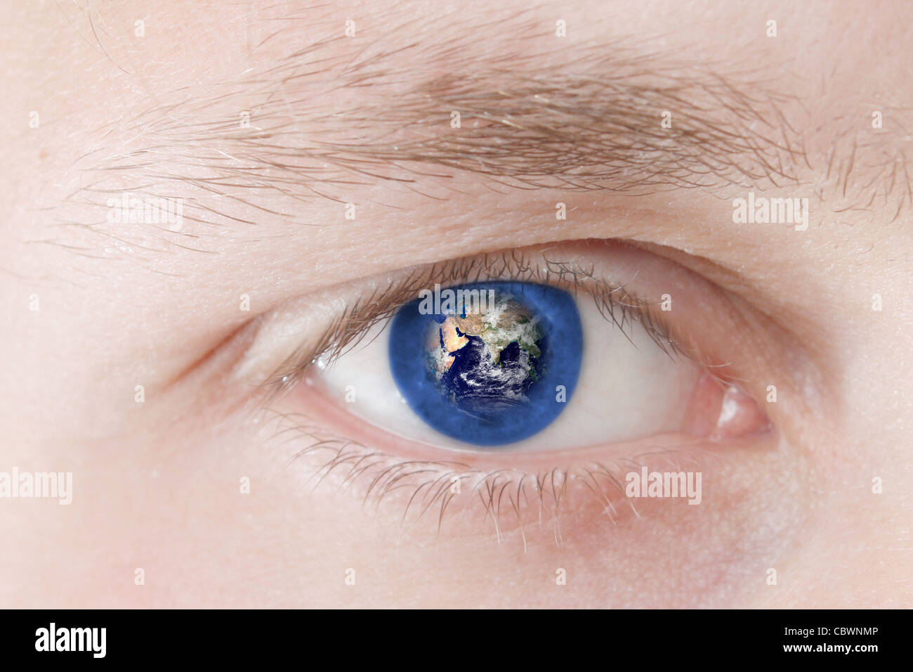 The world in one eye Stock Photo - Alamy