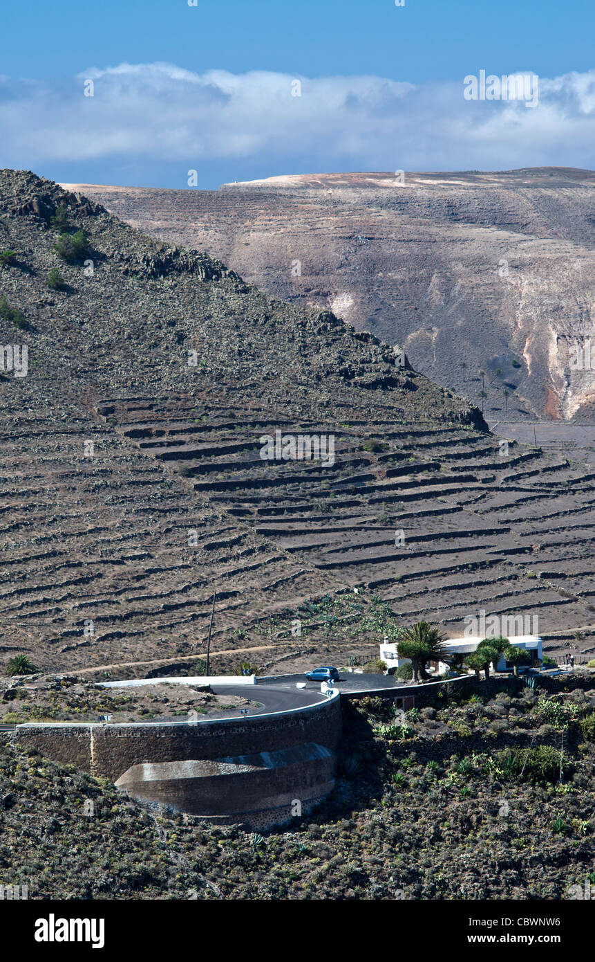 Panoramic view of Haria village with the volcanic background. Haria ...