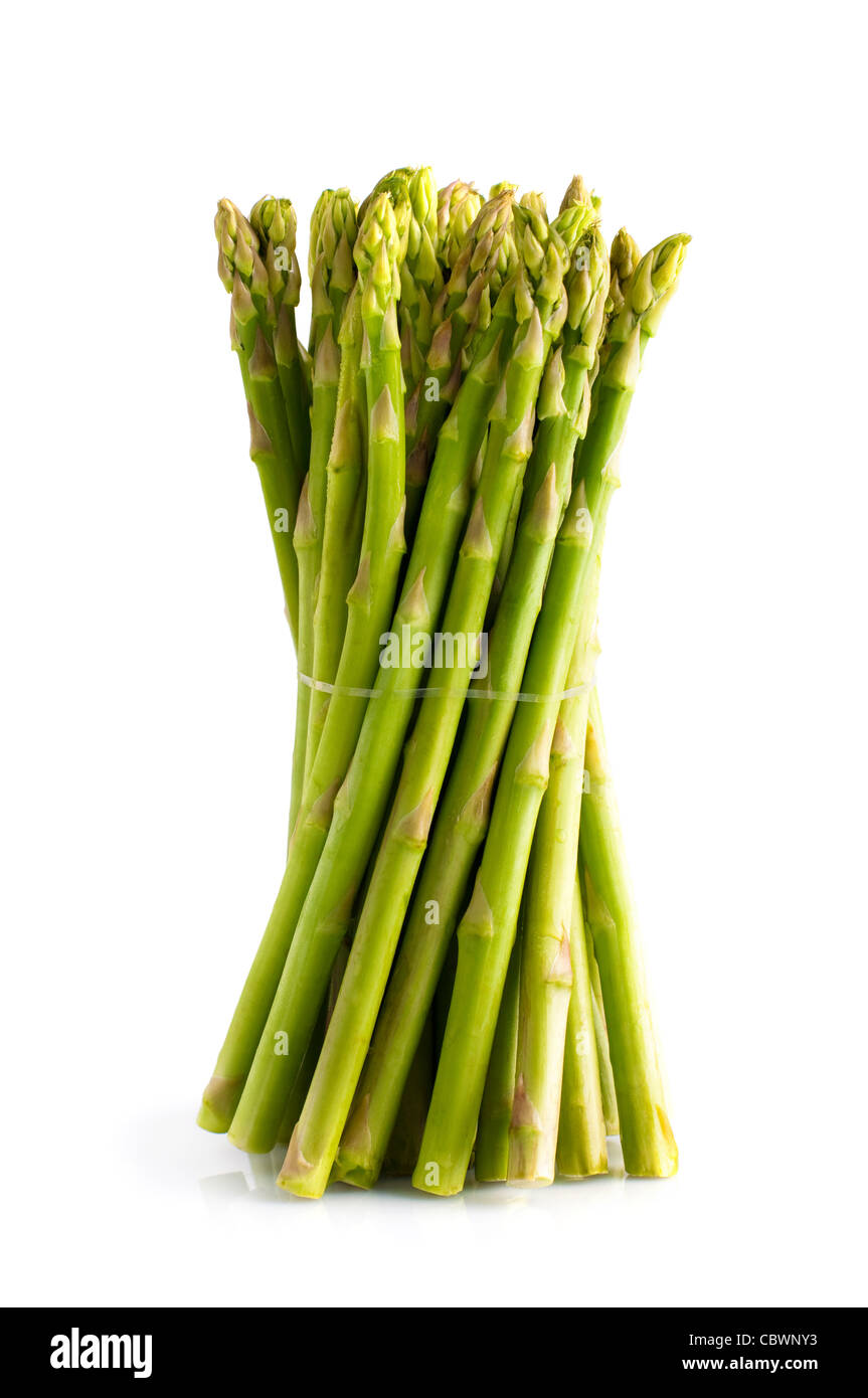 Bundle of asparagus isolated on white background Stock Photo - Alamy