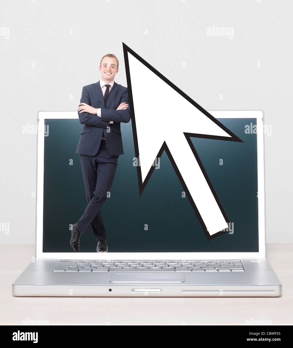 Cursor and businessman Stock Photo - Alamy
