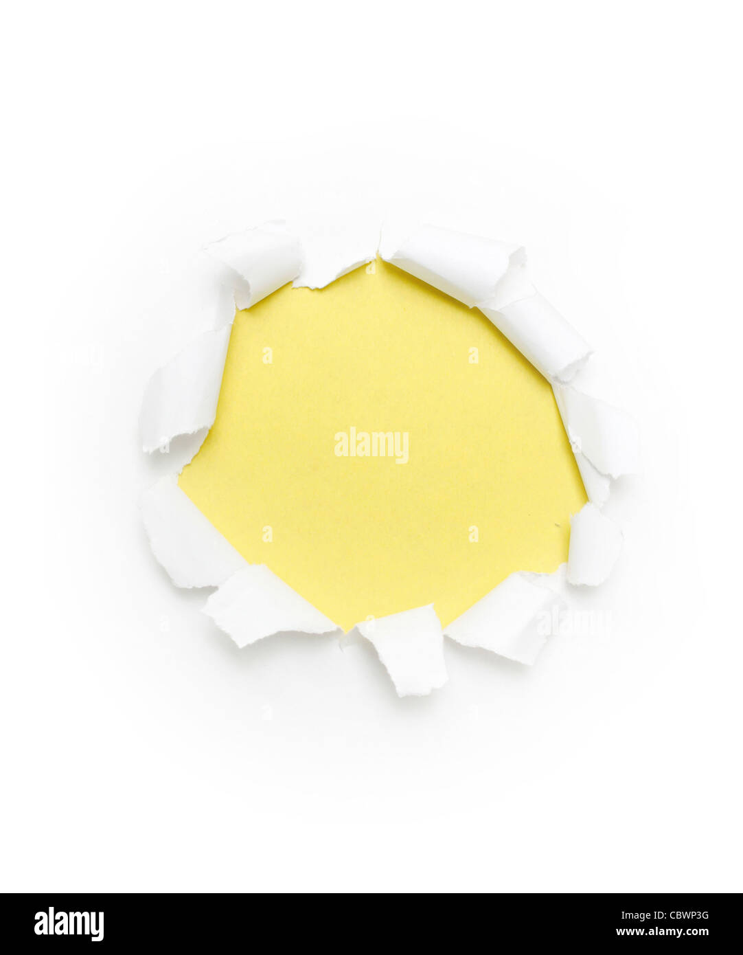 Hole in paper Stock Photo - Alamy