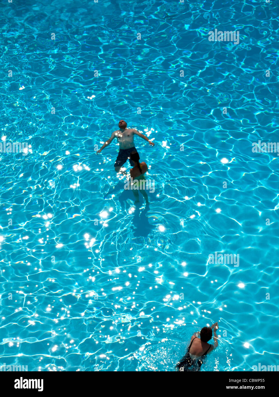 Swimming pool in Dassia near Corfu Town on the island of Corfu in the ...