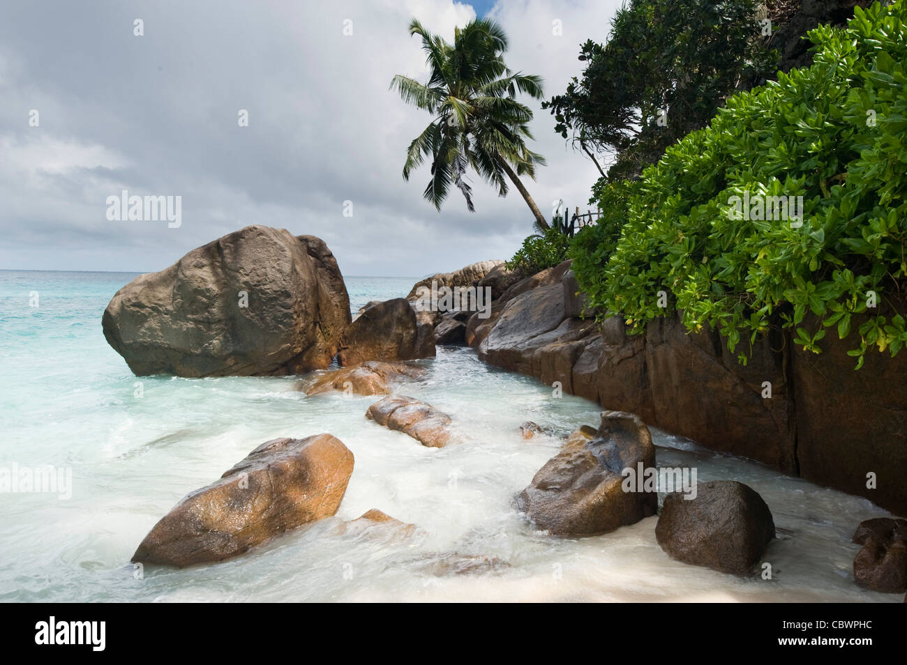 Four Seasons resort beach, Mahe, Seychelles Stock Photo - Alamy