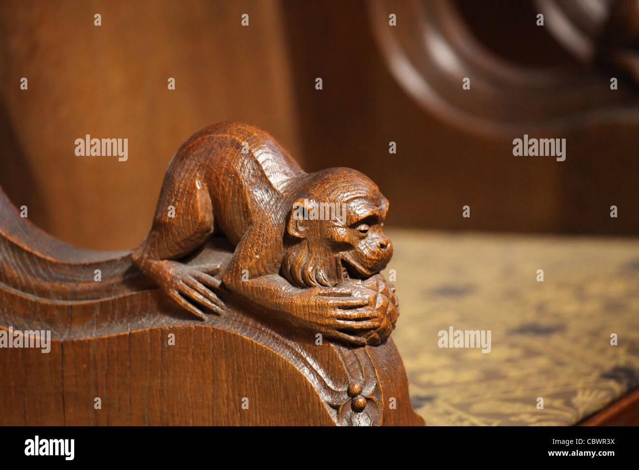 Detail on wooden choir benches in the Thistle Chapel in St. Giles ...