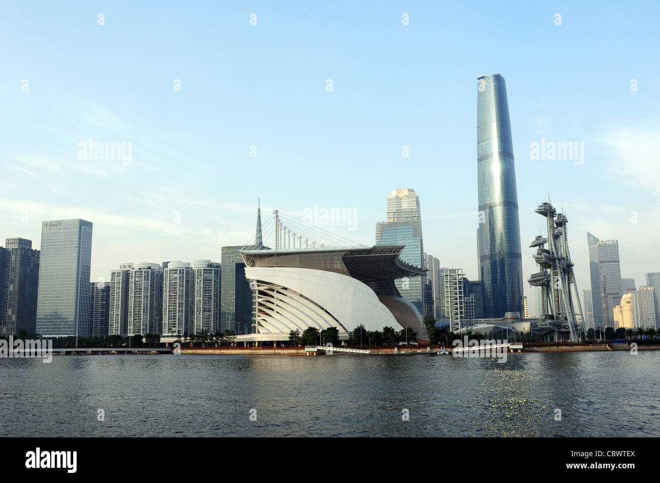 guangzhou cityscape city business landmark modern travel skyline sky ...