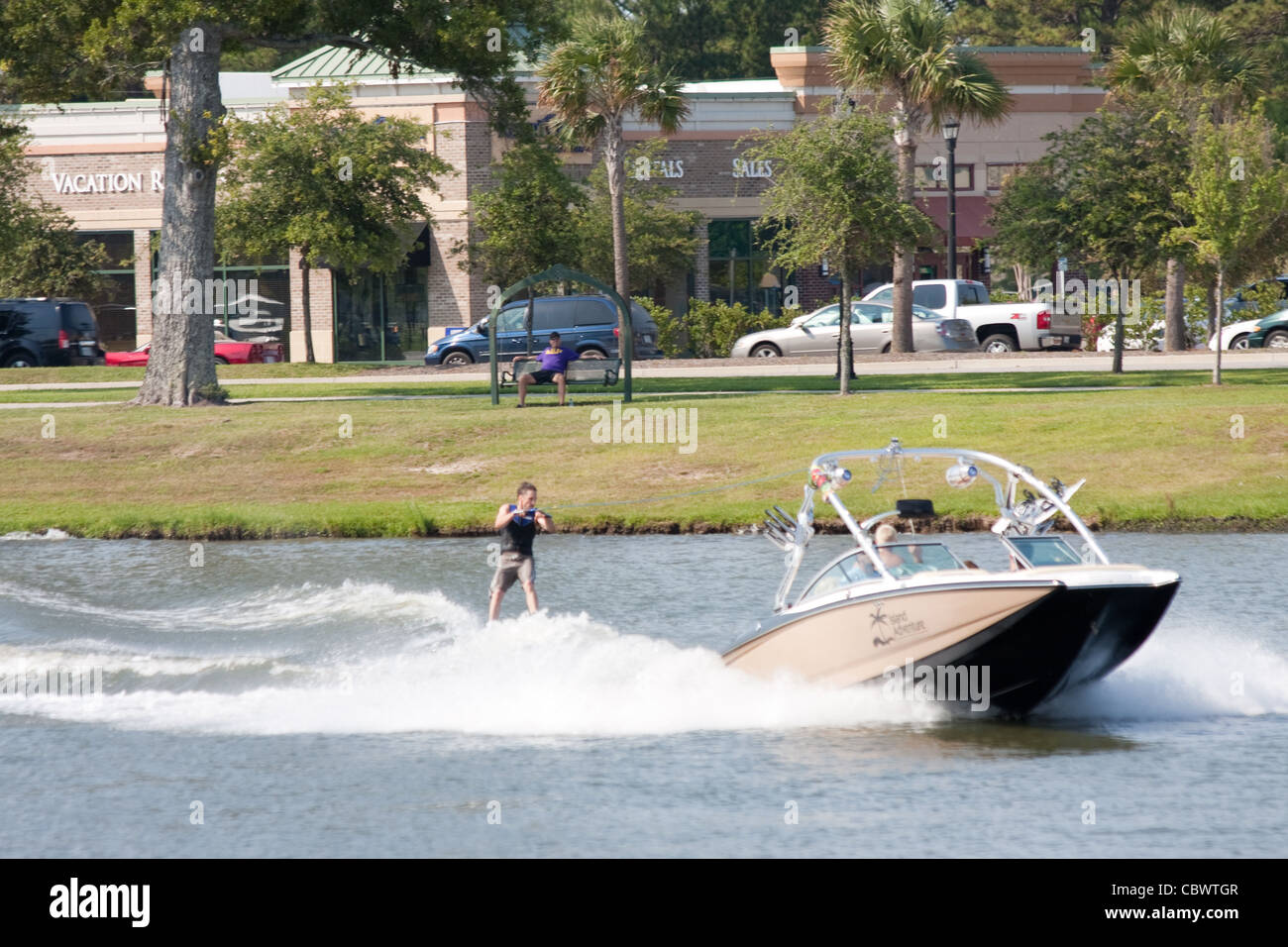 Man wakeboard jumps water hi-res stock photography and images - Alamy