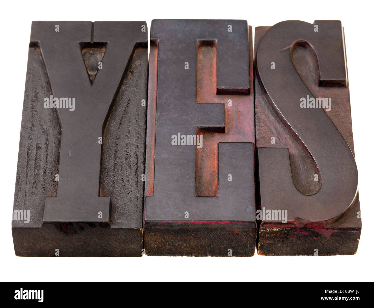 Yes wood printing blocks hi-res stock photography and images - Alamy