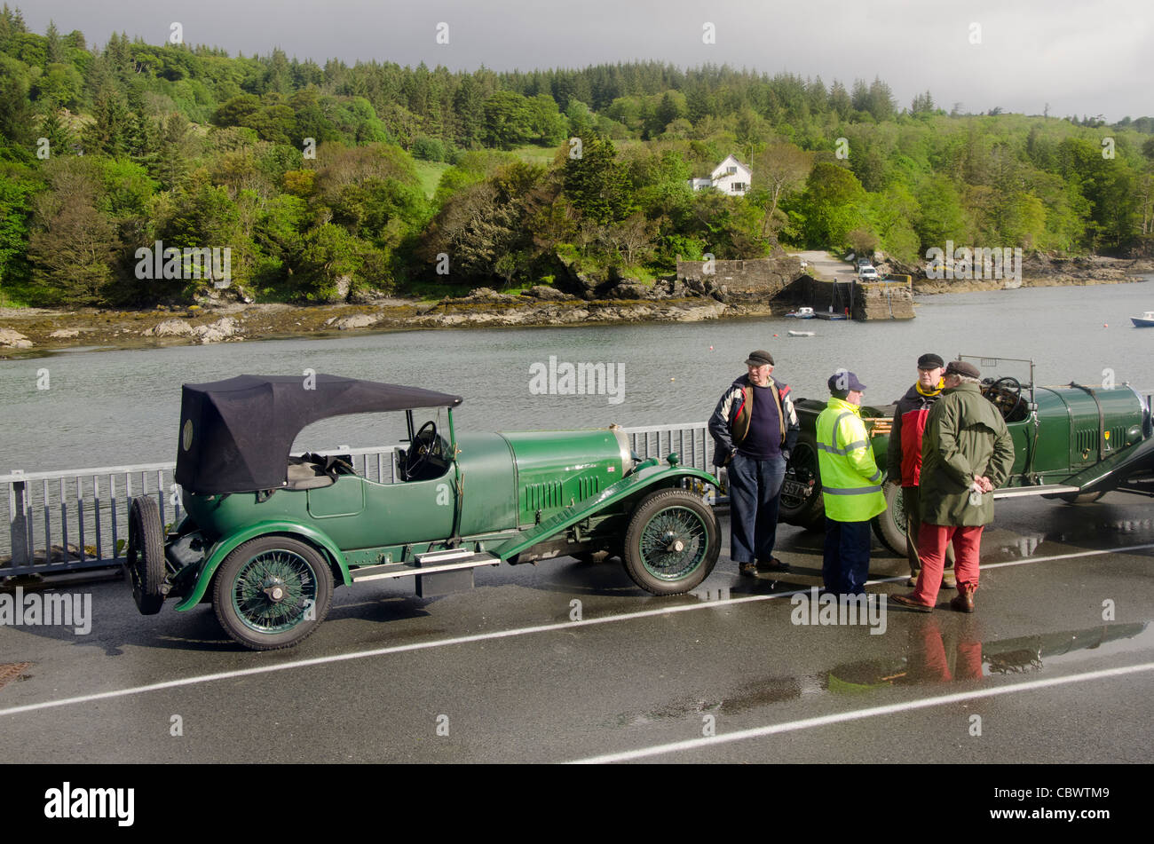 Scotland, Inner Hebrides, Isle of Skye, Armadale. Antique car rally ...