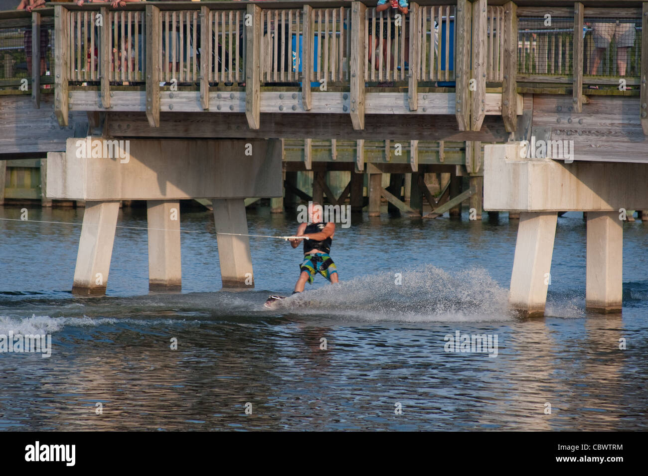 Older Man Wake Boarder Stock Photo - Alamy