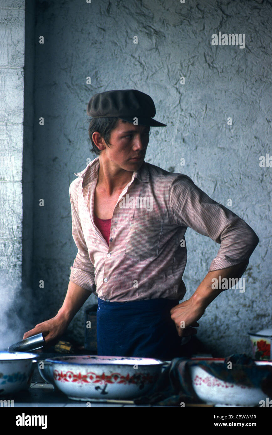 Cook at window Xinjiang China Stock Photo - Alamy