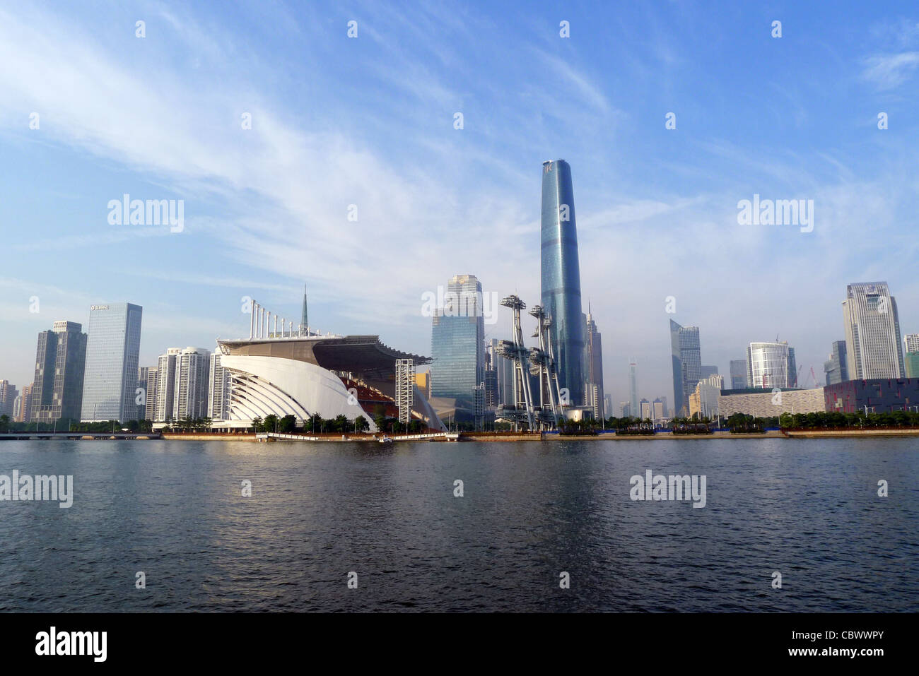 guangzhou cityscape city business landmark modern travel skyline sky ...