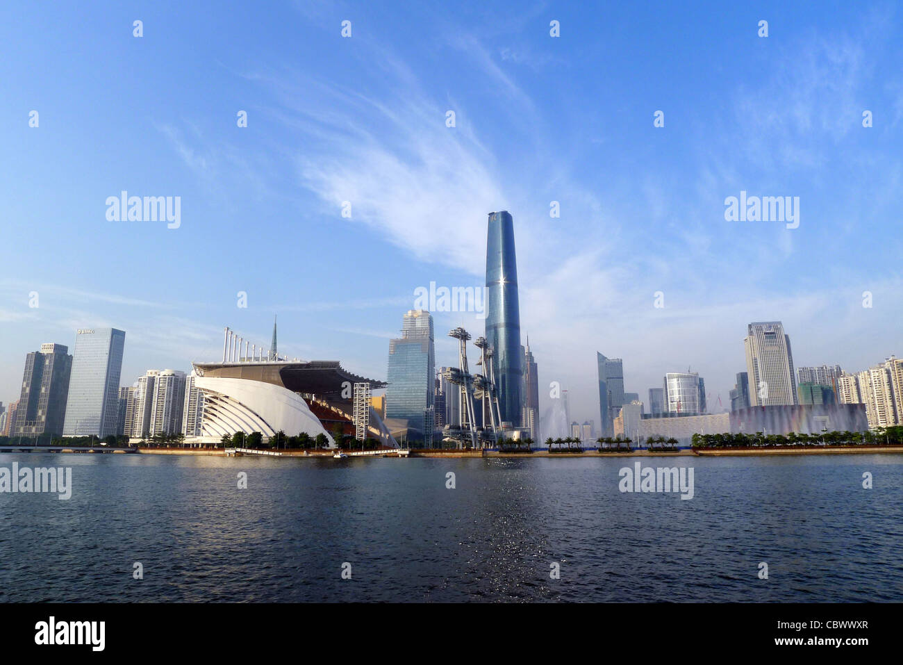 guangzhou cityscape city business landmark modern travel skyline sky ...