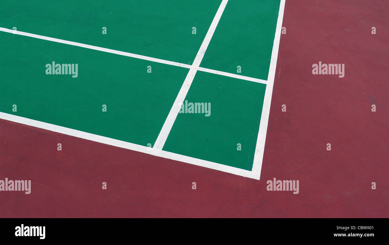 Corner of a badminton field Stock Photo - Alamy