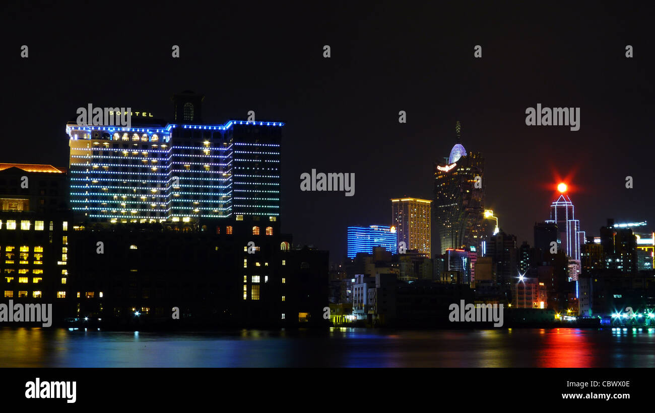 macao building macau architecture view china landmark night evening ...