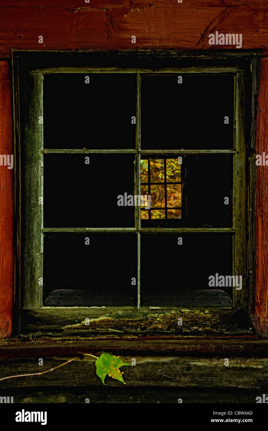 Old worn out rustic window in Vermont Stock Photo - Alamy