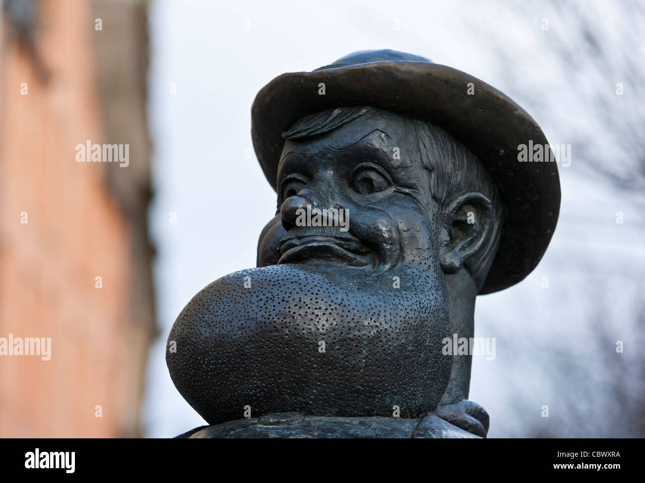 Head of statue of The Dandy comic character Desperate Dan in Dundee ...