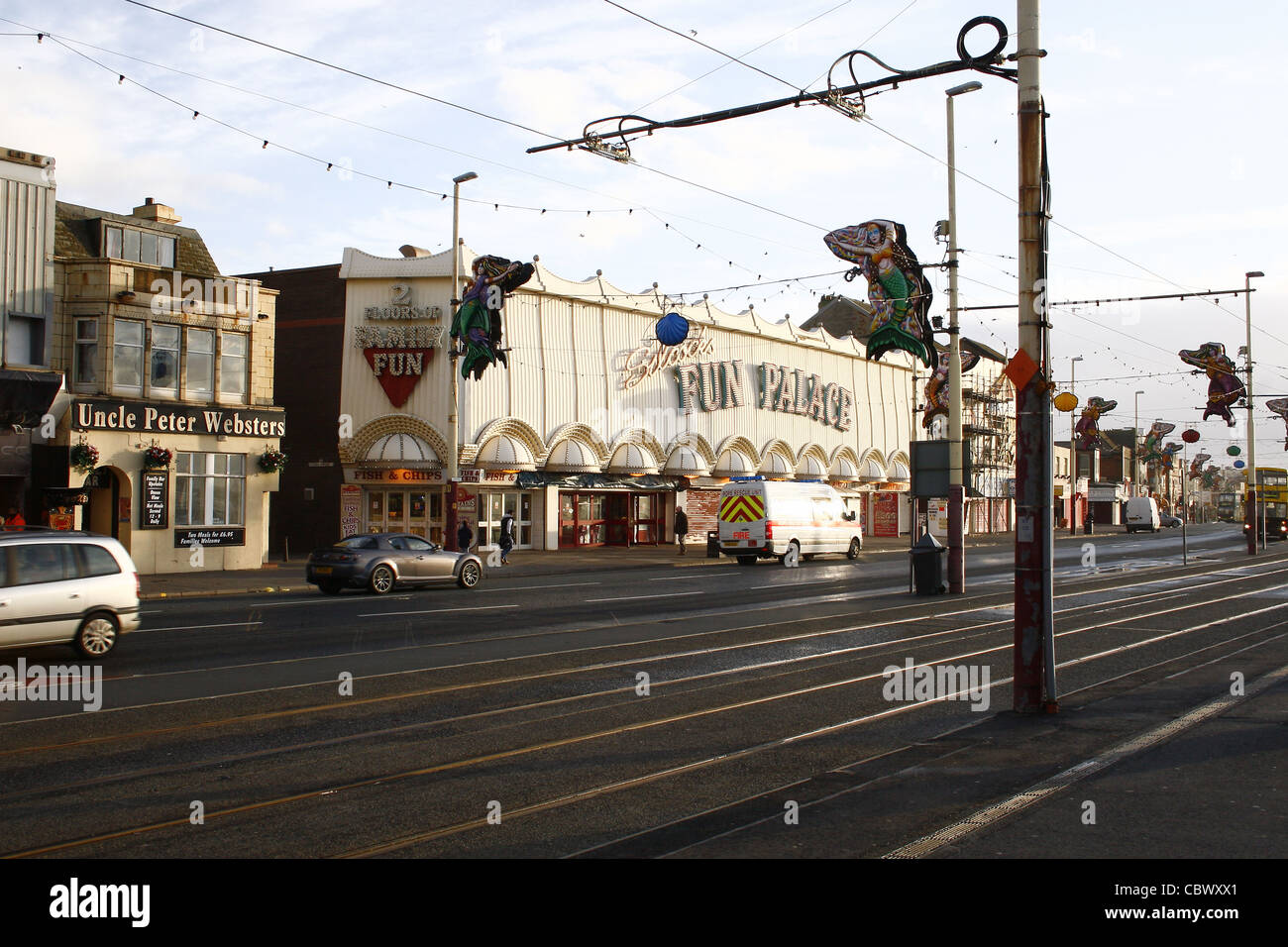 fun palace, uncle peter websters, and tram lines on promenade ...