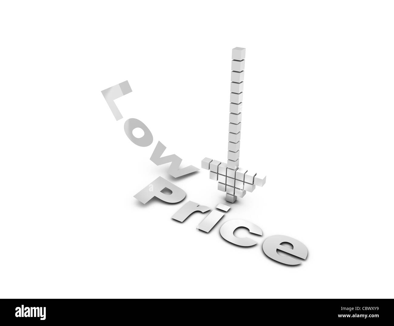 3d rendering, Concept image, Low price, isolated on white Stock Photo ...